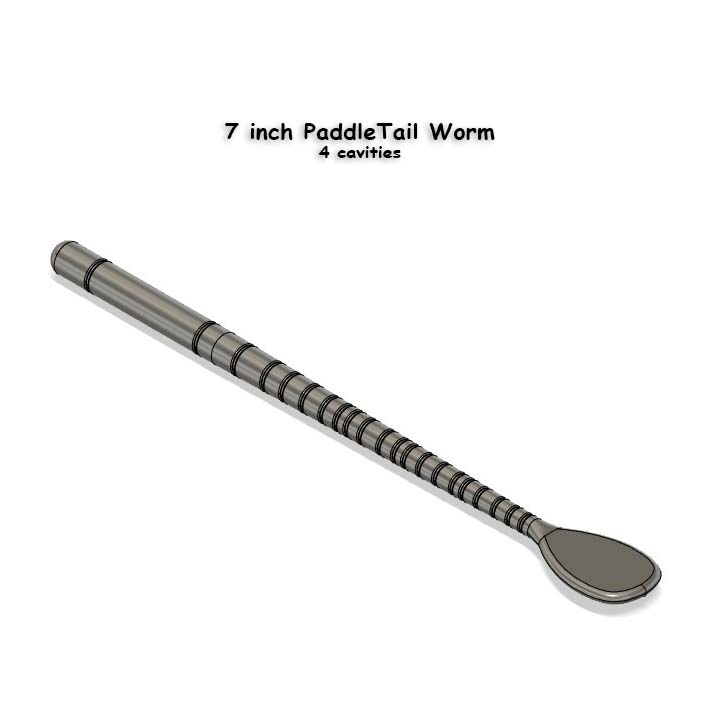 7 inch Paddle Tail Worm - NGraves Bait Molds NGraves Bait Molds