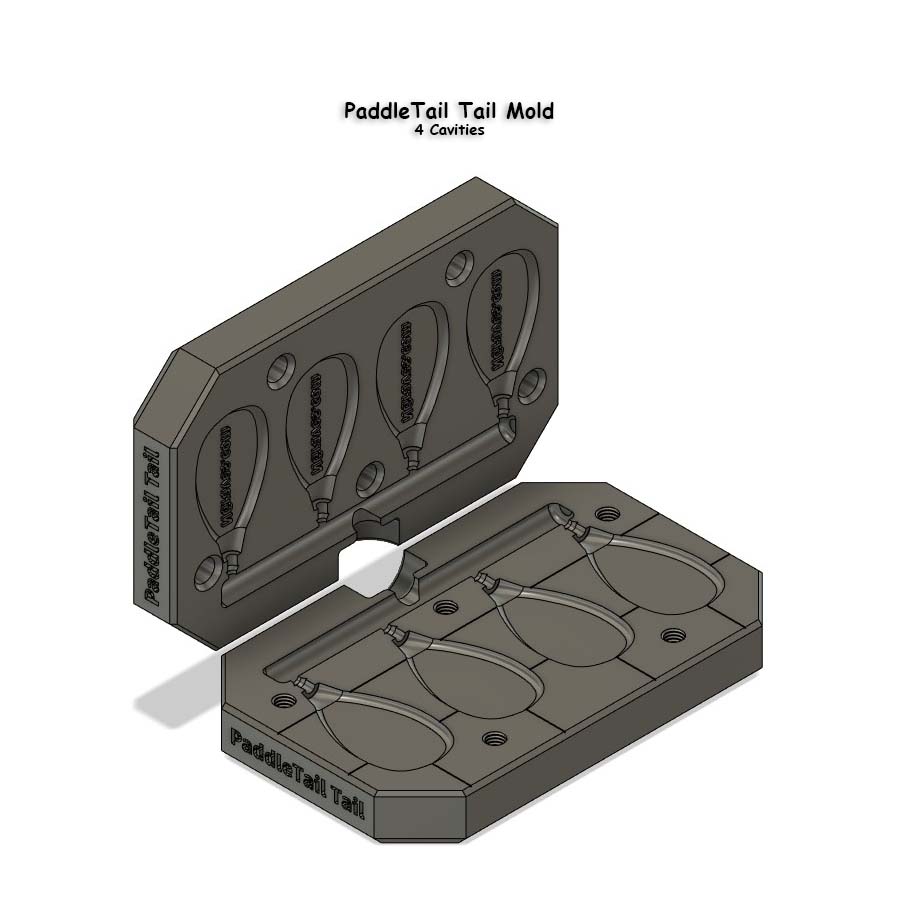7 inch Paddletail Tail - NGraves Bait Molds NGraves Bait Molds
