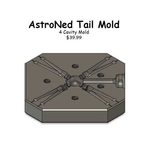 Astro Ned Tail Mold - 4 Cavities - NGraves Bait Molds NGraves Bait Molds