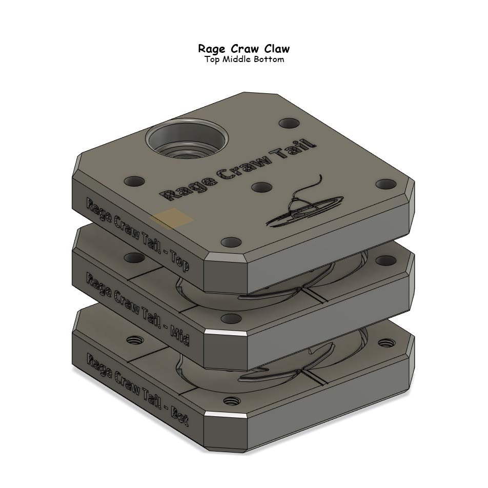 Rage Craw Claw Mold - NGraves Bait Molds NGraves Bait Molds