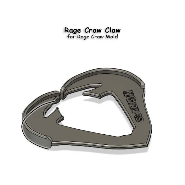 Rage Craw Claw Mold - NGraves Bait Molds NGraves Bait Molds